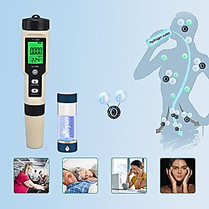 HEEPDD Hydrogen Test Pen, LCD High Accuracy Pen Type Hydrogen Meter with Backlit for Drinking Water Aquariums Gardening