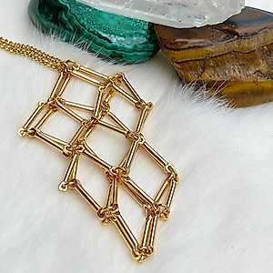 Crystal Stone Holder Necklace, Adjustable Crystal Cage Necklace, Adjustable Metal Net Necklace, Crystal Stone Chain Mesh Pendant Necklace, Punk Style Jewelry Accessories Gifts