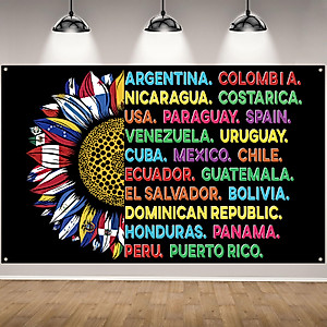 Hispanic Heritage Month Decorations Hispanic Heritage Month Banner Latin American Backdrop Spanish Classroom Decorations National Hispanic Heritage Month Decorations and Supplies for Classroom Home