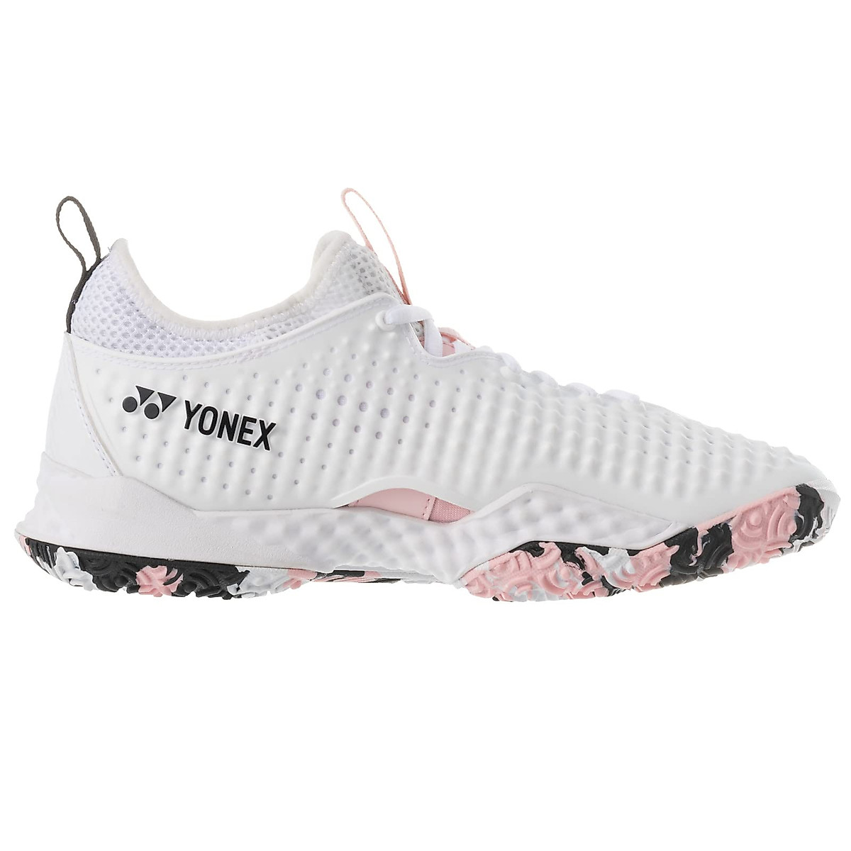 YONEX Women's Power Cushion Fusion Rev 4 Tennis Shoes (White/Pink, us_Footwear_Size_System, Adult, Women, Numeric, Medium, Numeric_9)