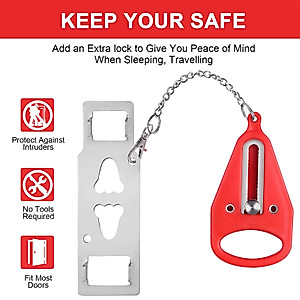 Portable Door Lock-2 Pack Solid Heavy Duty Extra Lock for Additional Privacy and Safety in Hotel,Apartment,and Prevent Unauthorized Entry in Traveling, AirBNB, Apartment and College