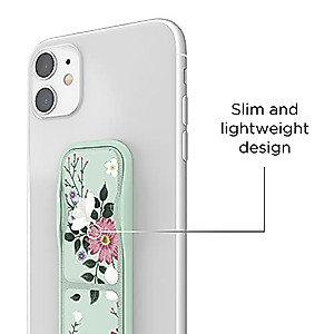 CLCKR Richmond Finch Phone Grip Holder and Expanding Stand, Universal Finger Grip Kickstand Compatible with iPhone 14/13/12, Samsung S22 and More, Multiple Viewing Angles, Sweet Mint Design