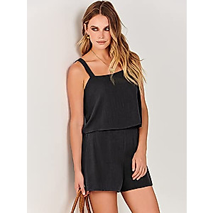 ANRABESS Linen Two Piece Outfits For Women Lounge Matching Sets For Women Clothing Linen Shorts Crop Tops 2023 Trendy Clothes Summer Romper Pajama Beachwear 1020heise-M