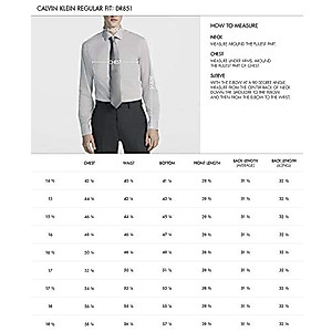 Calvin Klein Men's Regular Fit Non Iron Solid Shirt, White, 16.5" Neck 34"-35" Sleeve