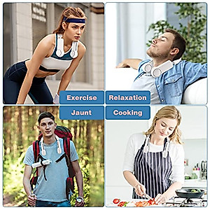 Instant Cool Portable Neck Fan with 360° Cooling, Bladeless and Rechargeable, Quiet and Cool with 3 Speeds, Lightweight and Adjustable Fit, Hands-Free for Home, Travel, or Outdoor Wear White