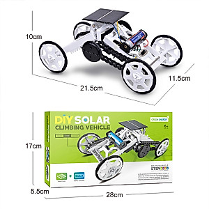 STEM Toy 4WD Car DIY Climbing Vehicle Motor Car Educational Solar Powered Car Engineering Car for Kids&Teens, Science Building Toys, Gifts Toys for 6-12 Year Old Boys Girls