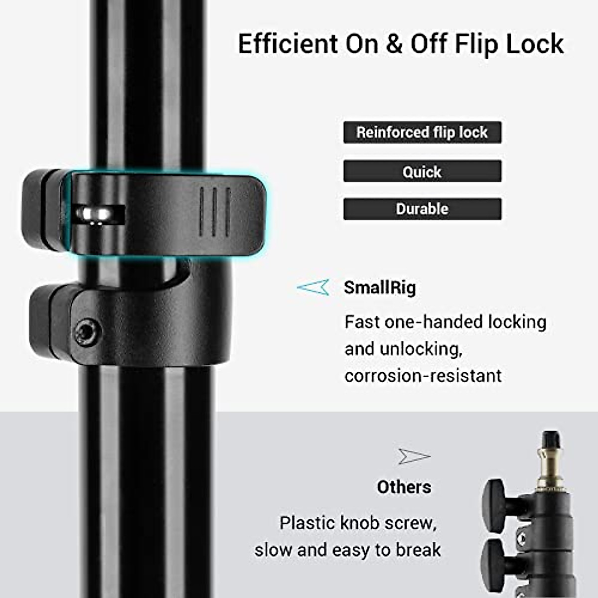 SMALLRIG Photography Light Stand 110"/9.2ft/280cm, Air-Cushioned Aluminum Photo Video Tripod Stand with 1/4" Screw for Softbox, Studio Light, Reflector and Ring Light, Max Load 8kg, RA-S280-3736