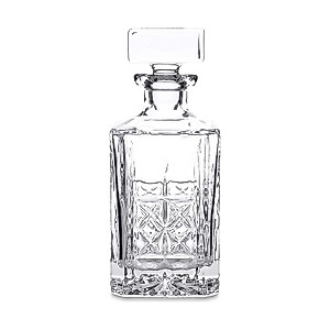 Marquis by Waterford Personalized 32oz Brady Whiskey Decanter Set with Glasses, Custom Engraved Crystal Decanter with Two DOF Whiskey Glasses for Bourbon, Scotch, Liquor, Home Bar Accessories