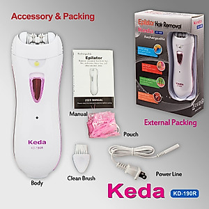 KEDA Epilator Smooth Glide Epilator for Women Face Rechargeable Epilator for Women Facial Hair Remover for Women Epilator Face Bikini Hair Removal Epilator