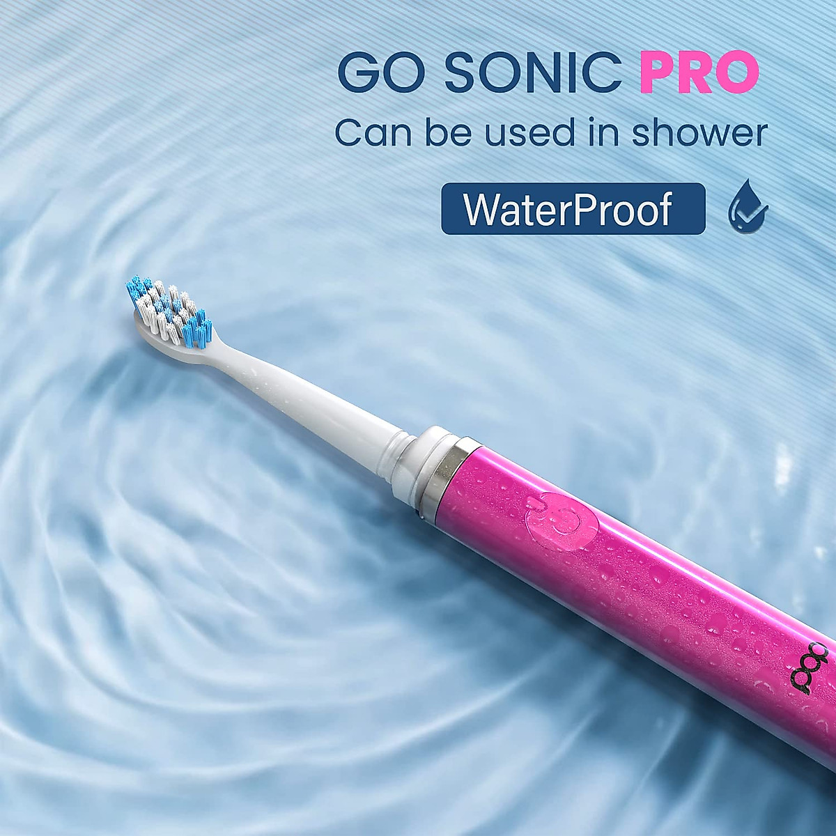 Pop Sonic The Ultimate Pro Toothbrush (Pink) | Rechargeable Toothbrush w/Up to 40,000 Brush Strokes/Minute -Long-Lasting Dupont Nylon Bristles -Teens & Adult Toothbrush w/Quadrant Pacer & Timer