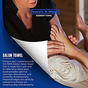 Towels N More 12 Pack White Soft 100% Cotton Loop 15X25 Basic Hand Towels- Gym Towels (12)