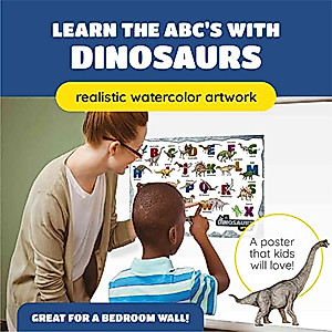 ABC Dinosaur Educational Poster for Kids Room & Classroom