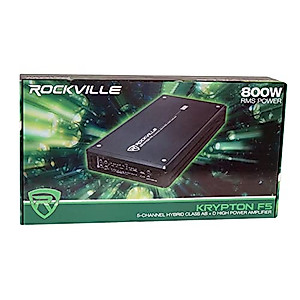 Rockville Krypton F5 3200w Peak / 800w RMS 5 Channel Car Amplifier w Volt Meter , Black