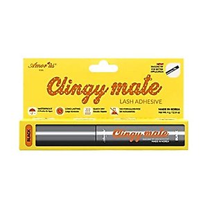 Amorus Clingy Mate Lash Adhesive Silicone Tip (Black) Long-Lasting, Waterproof, Formaldehyde-Free, Mess-Free Application