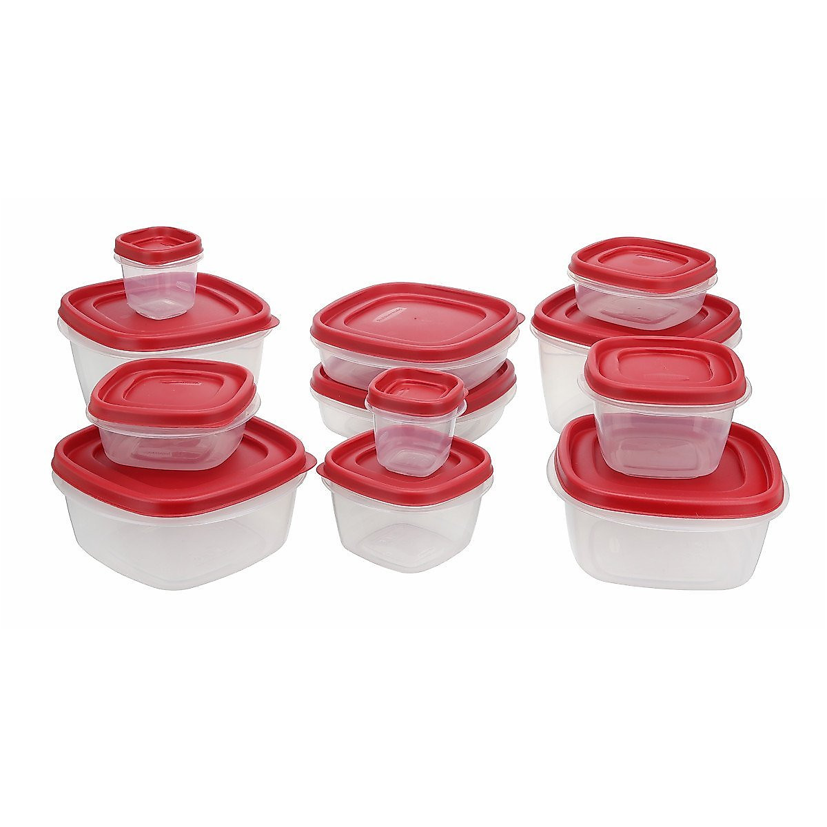 Rubbermaid Easy Find Lids Food Storage Containers, Racer Red, Set of 24 7J98