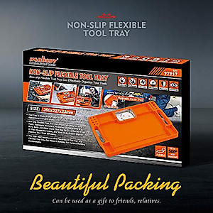 HORUSDY Medium Non-Slip Flexible Tool Tray | Tool Organizer | Tool Storage | Tool Holder | Tool Mats | Small Magnets Tray| Grip Mat Tool Mat | of Christmas Day Tools for Men