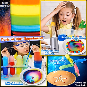 UNGLINGA 100+ Science Lab Experiments Kit for Kids, S.T.E.M Project Activities Educational Birthday Toys Gifts for Boys Girls, Chemistry Set, Gems Dig, Volcano, Glowing Worms