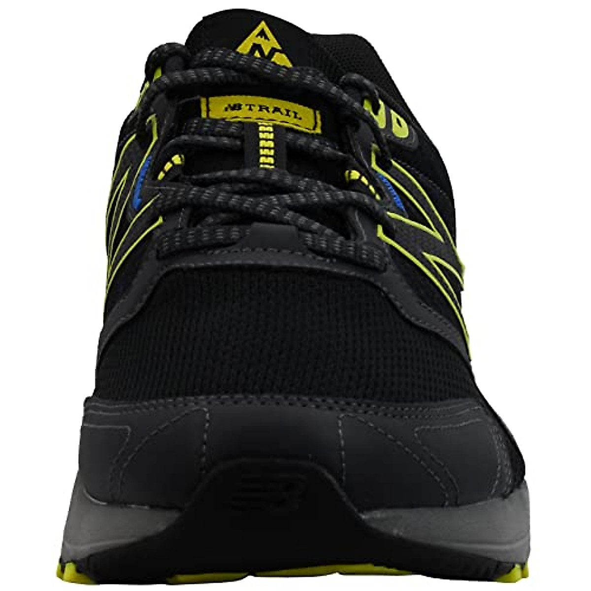 New Balance Men's 410 V7 Running Shoe, Black/Sulphur Yellow, 10