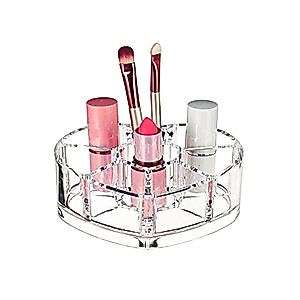 DIFENLUN heart-shaped transparent acrylic skincare organizer, lipstick organizer, multifunctional desktop stationery storage tray for bathroom/medicine cabinet/toilet countertop
