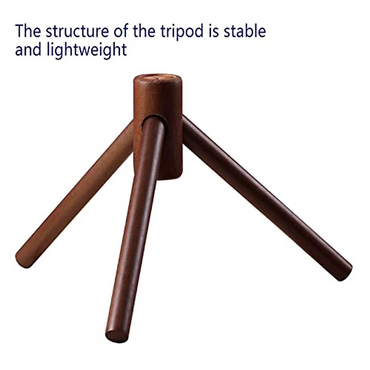 Gcnobaem Wooden Tree Coat Rack with 3 Adjustable Sizes, 8 Hooks, Super Easy Assembly NO Tools Required, Free Standing Solid Coat Hanger Stand for Clothes, Garment, Hats, Accessories (Dark Walnut)