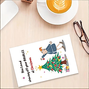UUEFKTN Humorous Adult Christmas Cards for Him, Funny Rude Christmas Gift for Dad, BoyFriend, Friends. Adult Merry Christmas Greeting Card, Rude Adult Cheeky Humorous - Baubles Laugh