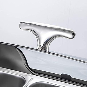 UZOURI 9L Stainless Steel Chafing Dish Set Buffet Silver Catering Warmer Set, Rectangle Chafing Dish Set, for Buffet Catering Kitchen Party(Size:Single Grid) (Double Grid)