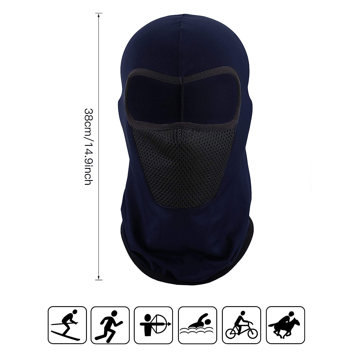 Blulu 4 Pieces Balaclava Full Face Mask Winter Windproof Balaclava Neck Sun Protection Breathable Face Cover(Solid Colors)