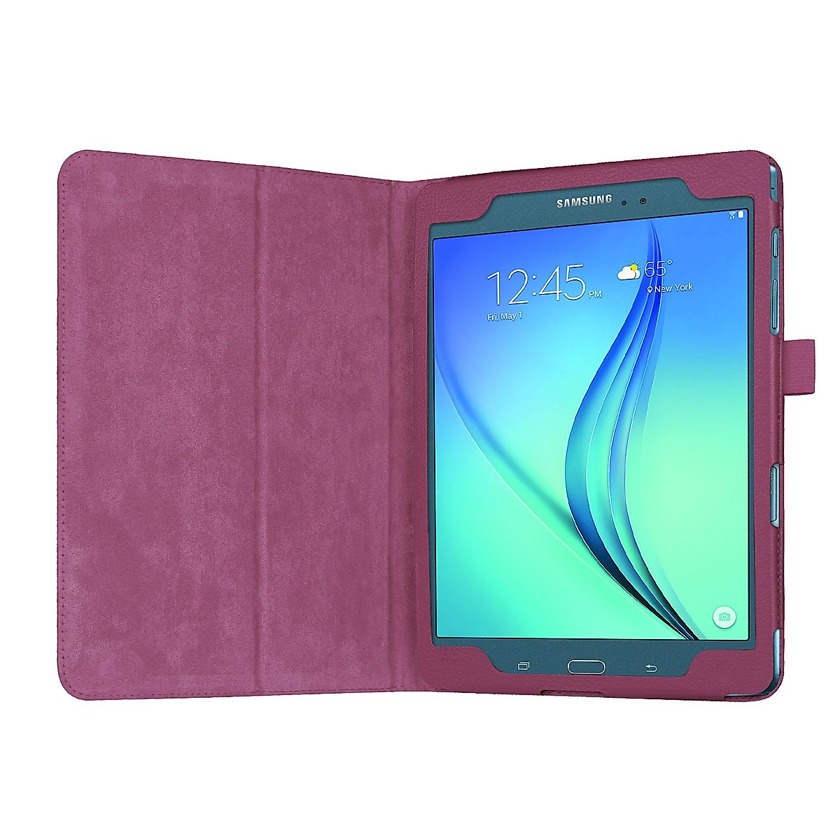 Asng for Samsung Galaxy Tab A 8.0 2015 Case - Slim Folding Cover Case with Auto Wake/Sleep and Stylus Pen Loop for Galaxy Tab A 8.0 Tablet SM-T350 2015 Release (NOT FITS 2017 Tab A 8.0) (Purple)