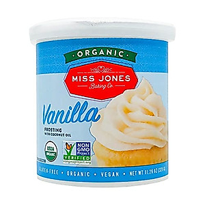 Miss Jones Baking Organic Buttercream Frosting, Perfect for Icing and Decorating, Vegan-Friendly: Vanilla (Pack of 1)