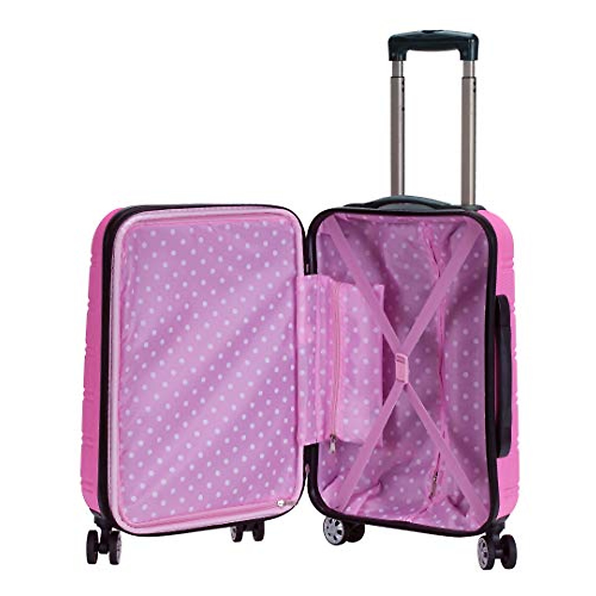 Rockland Melbourne Hardside Expandable Spinner Wheel Luggage, Pink, Carry-On 20-Inch