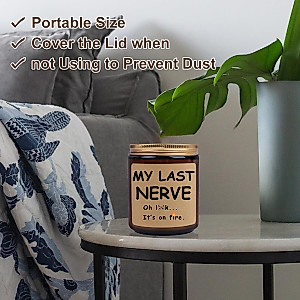 BrightinWint Vanilla Scented Candles, Candle Gifts for Women Men, My Last Nerve Candle Unique Candles for Home Scented, Funny Gifts for Women, Men, Family, BFF, Bestie, Best Friend, Coworker