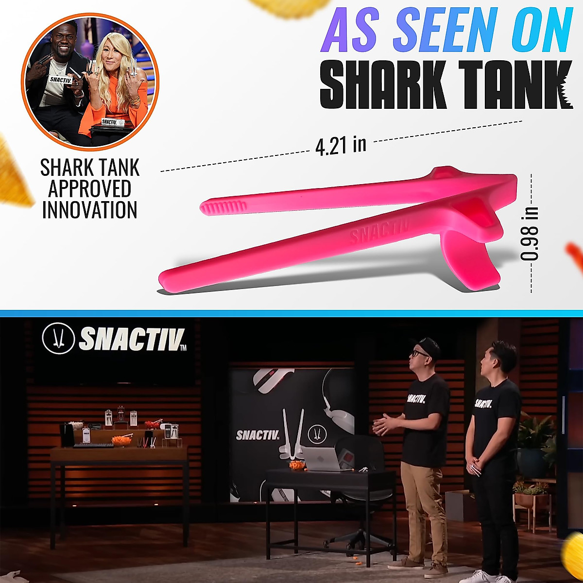SNACTIV LITE Finger Chopsticks for Gamers 4PC NEON Bundle - As Seen on Shark Tank! The Official Snacking Tool of the Future - Enjoy Snacks and Chips with Ease - Innovative Gaming Snacking Solution