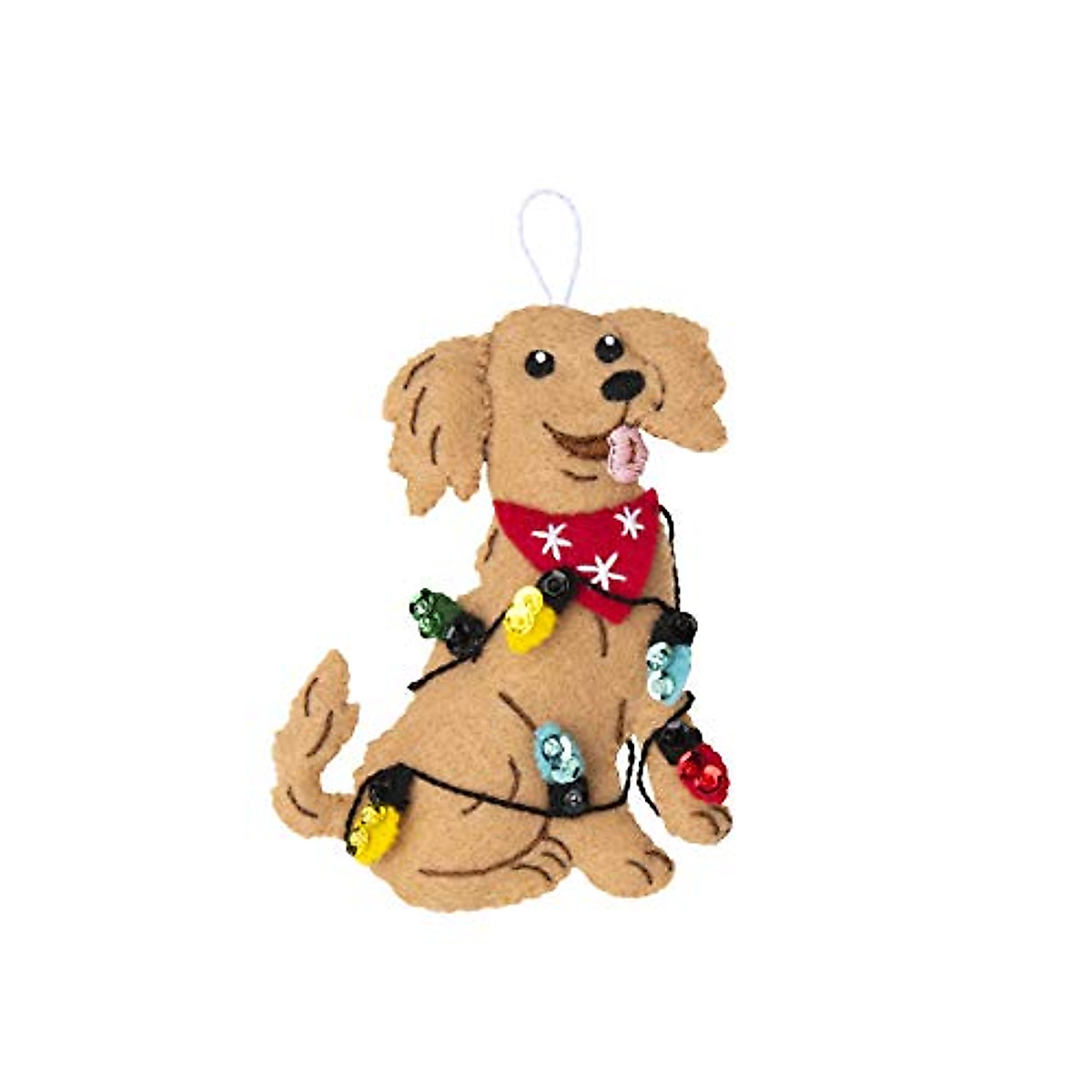 Bucilla, Christmas Dogs, Felt Applique Ornament Kit, Set of 6