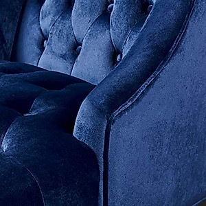 Christopher Knight Home Toddman High-Back Velvet Club Chair, Navy Blue