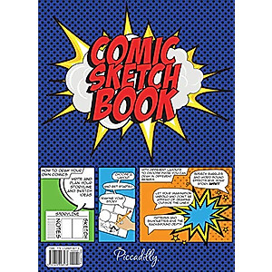 Piccadilly Comic Sketchbook | Guided Artistic Sketchbook & Instructions | Draw Your Own Comic Book | 204 Pages