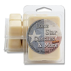 Vanilla Pound Cake, Lone Star Candles & More's Premium Strongly Scented Hand Poured Wax Melts, A Scrumptious blend of Vanilla and Cake, 18 Wax Cubes, USA Made in Texas, 3-Pack