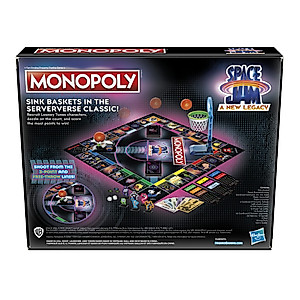 Monopoly: Space Jam A New Legacy Edition Family Board Game, Strategy Game, Kids Ages 8 and Up, Lebron James Space Jam Game, Shoot Hoops
