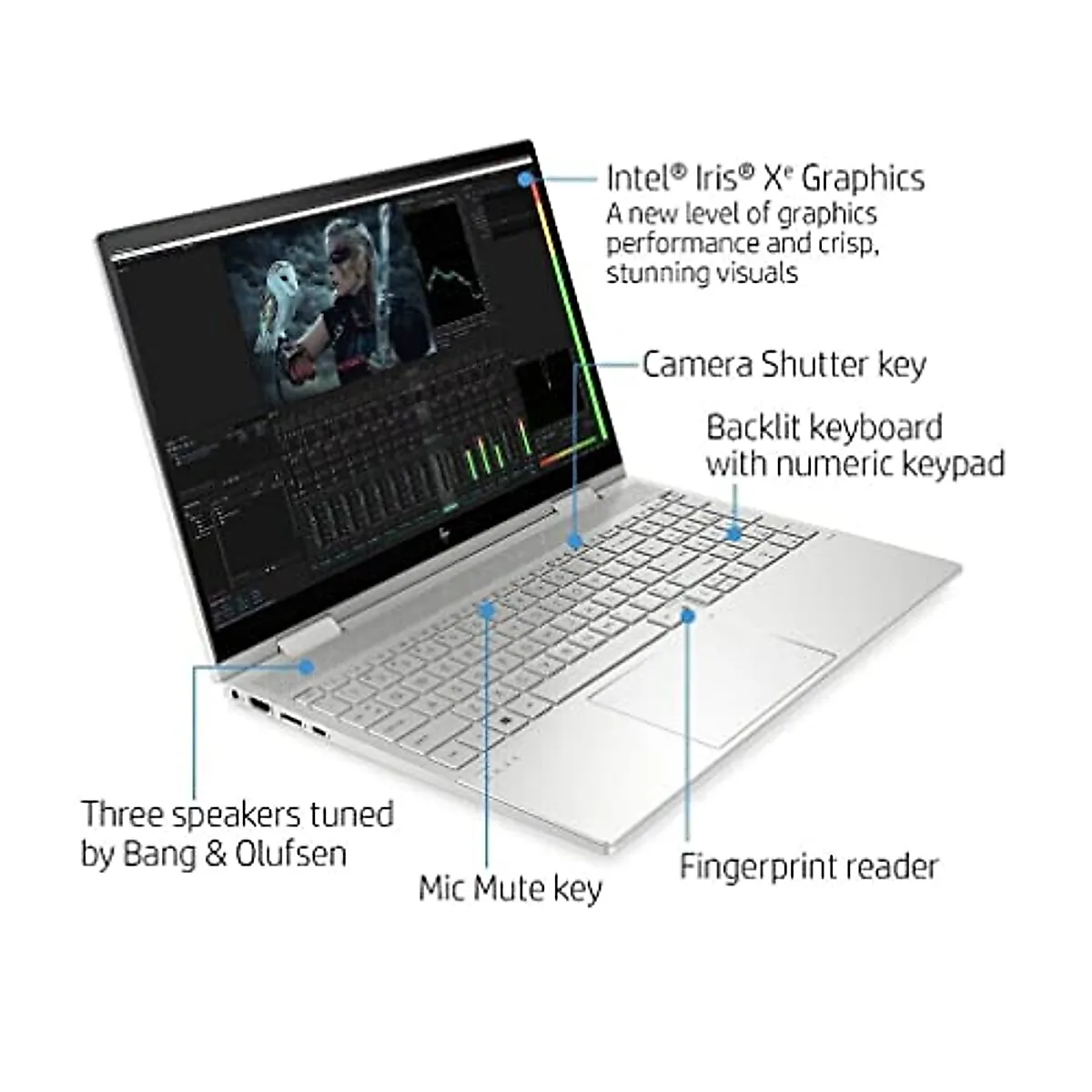 HP Envy x360 2-in-1 15.6" Touchscreen Laptop, Intel Core i5-1135G7, Intel Iris Xe Graphics, 16GB DDR4 RAM, 512GB PCIE SSD, Backlit Keyboard, Fingerprint, Stylus Pen, Win 11 Home, Silver