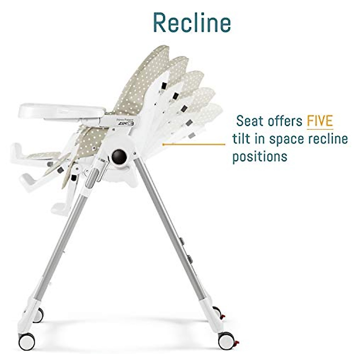 Peg Perego Prima Pappa Zero 3 - High Chair - for Children Newborn to 3 Years of Age - Made in Italy - Mon Amour (Beige & Pink)