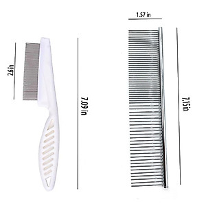 2Pack Flea Comb and Stainless steel comb Use grooming with dog and cat hair For Facial Cleaning and Grooming Flea Lice Comb