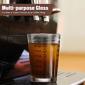 2 Pieces 4 oz Measuring Cup Shot Glass Espresso Shot Glass Liquid Heavy Glass Wine Glass (Black Letters)