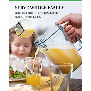 GDOR Powerful 1200W Juicer with Titanium Enhanced Cut Disc, Larger 3” Feed Chute Juicer Machines for Whole Fruits and Vegetables, Centrifugal Juicer with 40 oz. Juice Jug, BPA-Free, Easy to Clean, 3.0