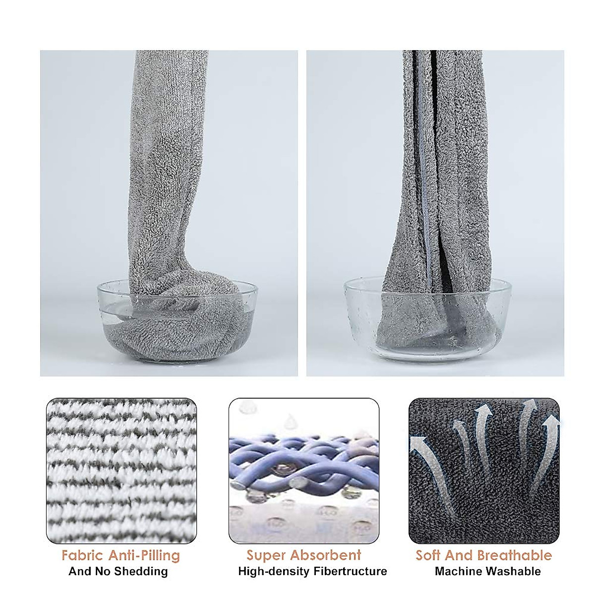 Laluztop 3 Pack Hair Towel Wrap for Women, Ultra Soft Hair Drying Towels, Anti-Frizz & Super Absorbent Hair Turban, Suitable for Curly, Long & Thick Hair