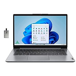 Lenovo IdeaPad 1i 14" HD Business Laptop, Intel i3-1215U, Intel UHD Graphics, 12GB RAM, 512GB PCIe SSD, 720P Webcam, HDMI, Cloud Grey, Windows 11, 32GB USB Card (Renewed)