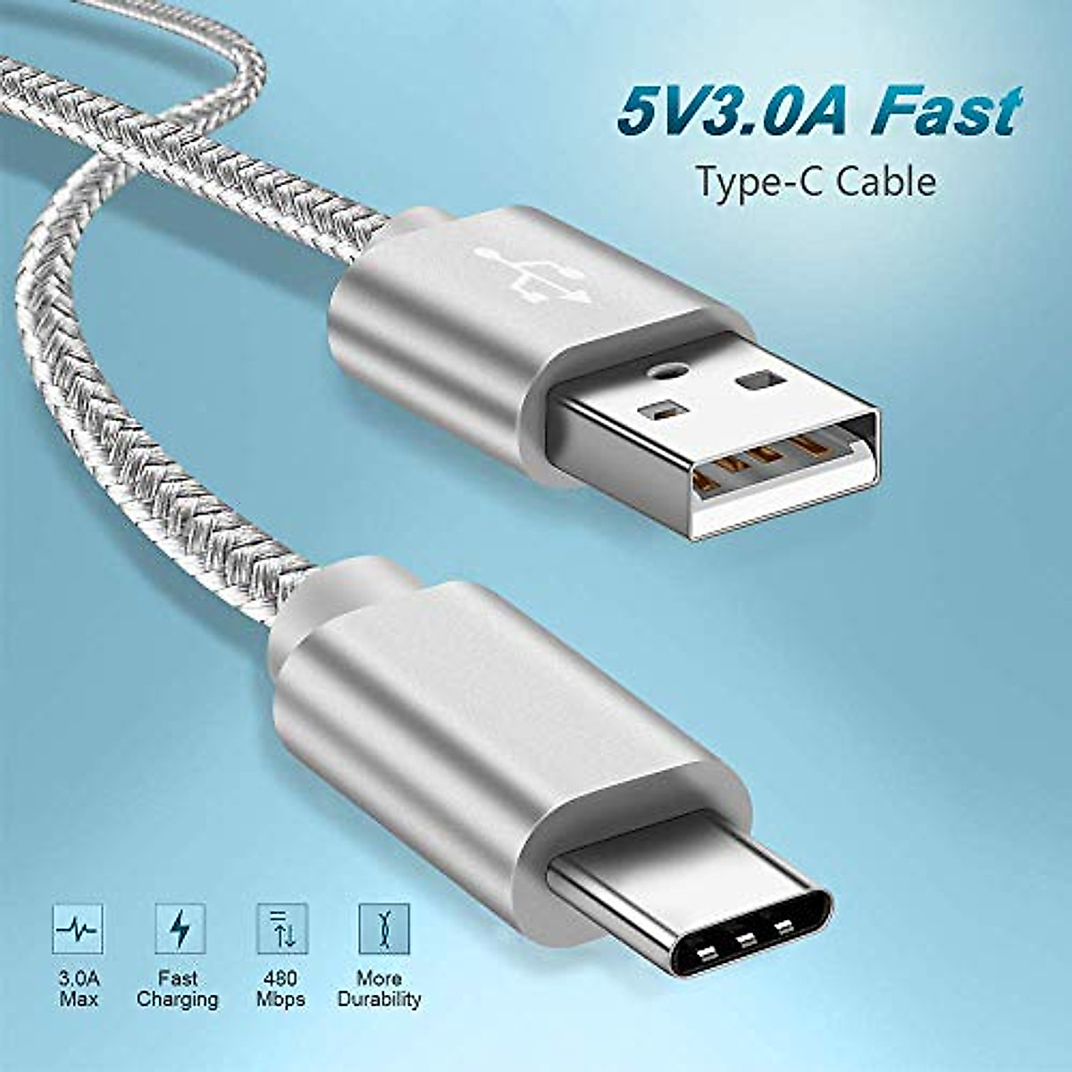 KCgrape Charger Cord for LG V40 V35 Q7 G8 G7 Thinq K51 Q70 V60 G6 Stylo 6 4 5 Stylo6 Stylo5,V30,V20,Velvet 5G,K92 G8X Wing,Fast Charge Power Cable,USB C Charging Wire 3FT 6FT 4Pack