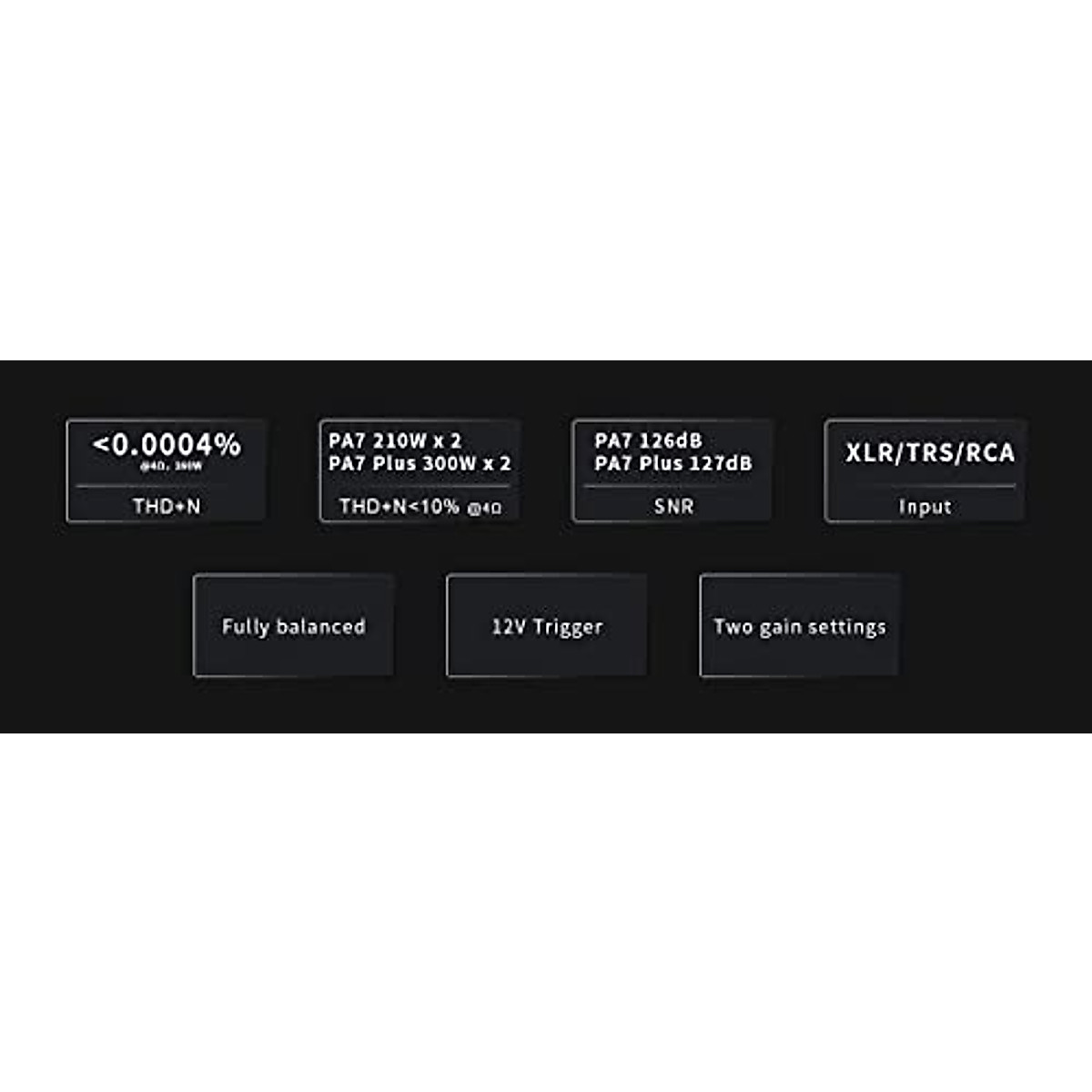 Topping PA7 Series PA7 Plus XLR TRS RCA Input Fully Balanced High Performance Power Amplifiers (PA7 Plus Black)