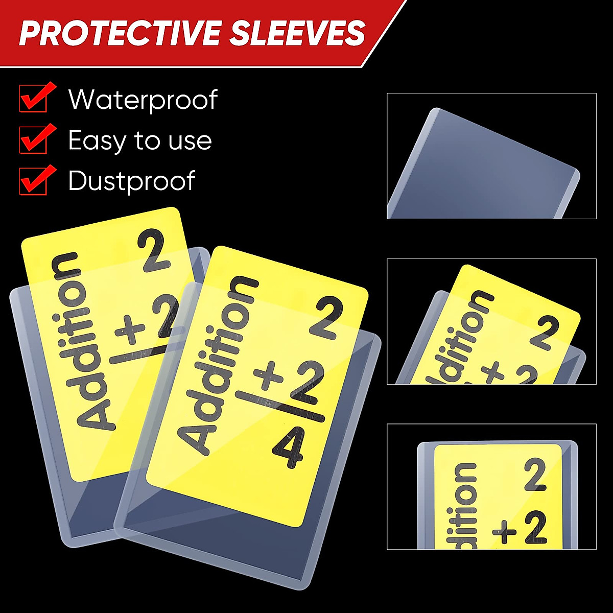 Chinco 400 Pieces Card Sleeve Hard Plastic Card Protector Card Holder for Trading Card, Baseball Card, Football Card, Sport Card, Card Photo Card, 3 x 4 Inches (Clear)