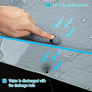 Cibeat 34x22 Under Sink Mat, 34"x22", Grey