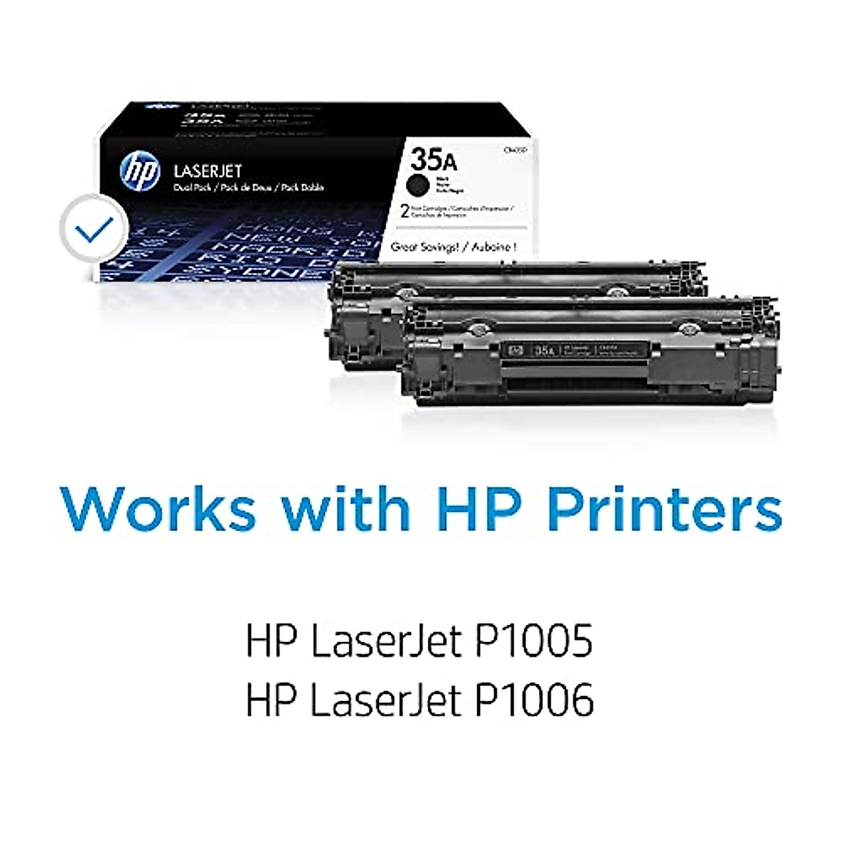 HP 35A Black Toner Cartridges (2-pack) | Works with HP LaserJet P1005, P1006 | CB435D