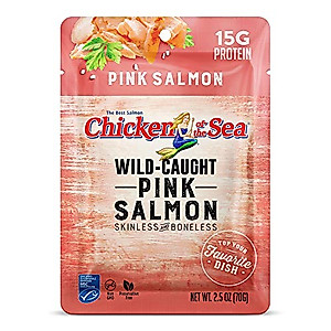 Chicken of the Sea Pink Salmon, Wild-Caught, Skinless & Boneless, 2.5-Ounce Packets (Pack of 12)